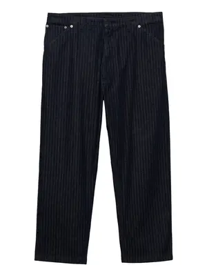 Prada Wide-leg Chevron Denim Jeans - Navy