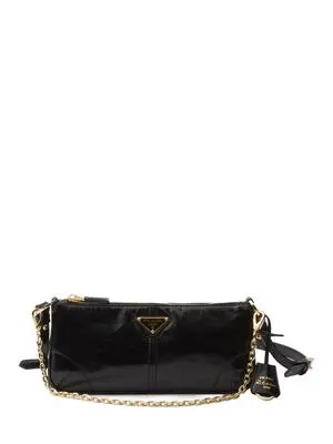 Prada Re-edition 2002 Medium Leather Shoulder Bag - Black