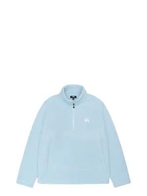 StÜssy Polar Fleece Half Zip Mock Neck - Blue