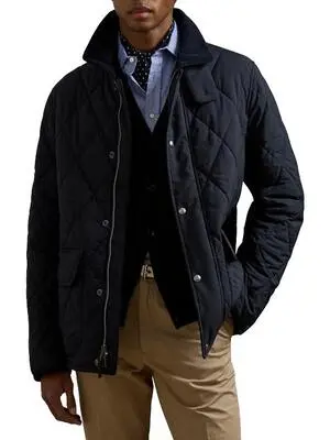 Ralph Lauren Purple Label Carleton Diamond Quilted Down Jacket - Classic Chairman Navy