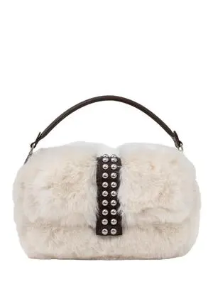 Jeffrey Campbell Furreal Faux Fur Handbag - Cream Brown Combo
