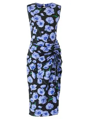Carolina Herrera Carolina Herrera Floral Print Midi Dress Blk Mult