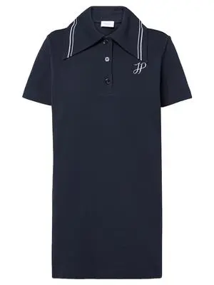 PATOU Logo Piqué Polo Shirt Dress - Blue