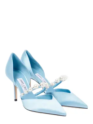 JIMMY CHOO Aurelie 85 Embellished Pumps - Blue