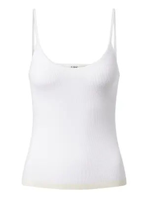 Chloé Ribbed-knit Tank Top - White