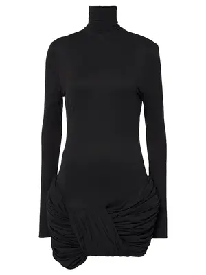 Magda Butrym Ruched Silk-blend Minidress - Black