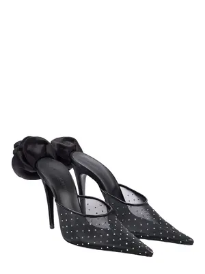 Magda Butrym Crystal-embellished Mesh Pumps - Black