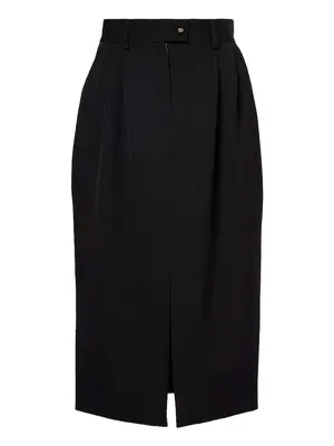 Dolce & Gabbana Virgin Wool Midi Skirt - Black