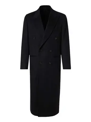 SAMAN AMEL Wool And Cashmere Overcoat - Black