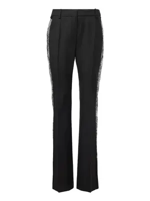 Nina Ricci Lace-trimmed Wool Pants - Black