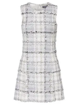 Dolce & Gabbana Checked Lamé Tweed Minidress - Grey