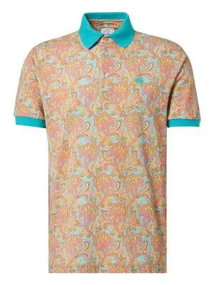 Etro Roma Paisley Cotton Polo Shirt - Multicoloured