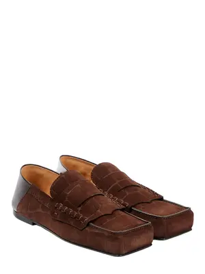 Jacquemus Carré Leather Penny Loafers - Brown