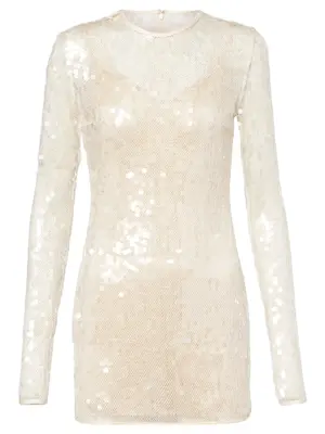 David Koma Sequined Minidress - White