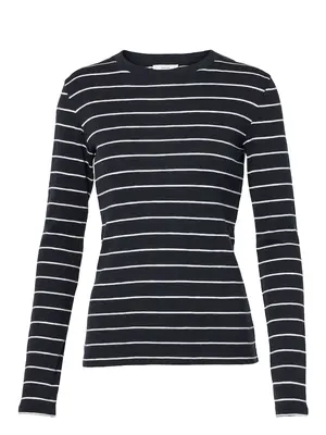 Vince Vince Striped Cotton-Blend Top White