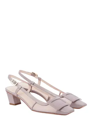 ROGER VIVIER Roger Vivier Belle Vivier Mesh And Leather Slingback Pumps Pink