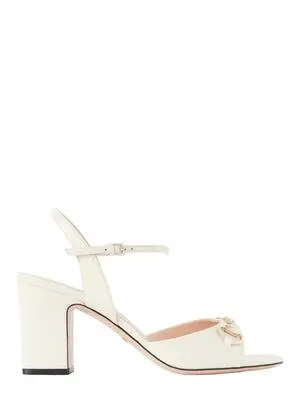Gucci Lady Horsebit-embellished Leather Sandals - Ecru