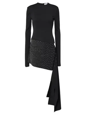 Attico Sash Embellished Minidress - Black