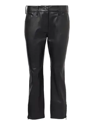 Magda Butrym Low-rise Leather Capri - Black