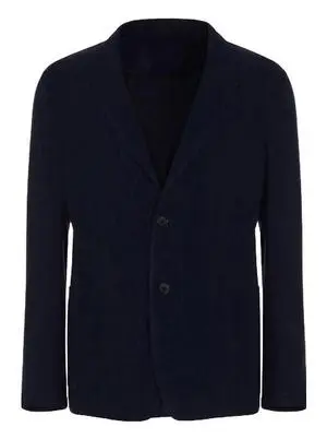 Giorgio Armani Icon Single-breasted Cupro Jacket - Blue
