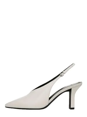 Vince Devi Leather Slingback Pumps Natural