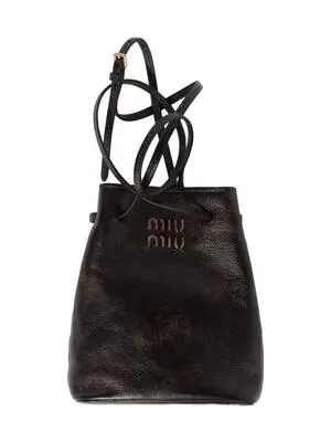 Miu Miu Nappa Leather Pouch - Coffee