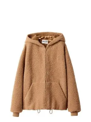 Miu Miu Pile Hoodie Jacket - Camel Brown