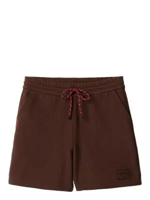 Miu Miu Cotton Fleece Shorts - Cocoa Brown