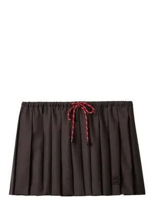 Miu Miu Pleated Batavia Skirt - Ebony