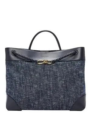 Bottega Veneta Large Andiamo Top Handle Bag - Navy White/space