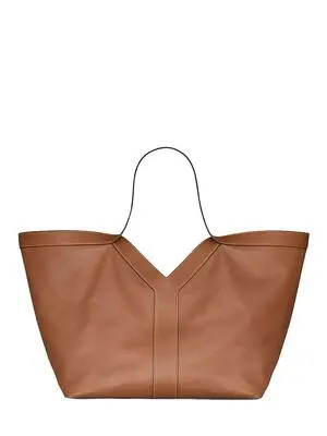 Saint Laurent Y Tote Bag - Brown Smooth Leather