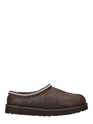 UGG Tasman Shearling-lined Suede Slippers - Dark Brown