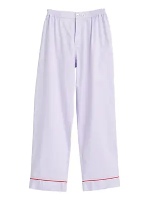 HAY Outline Contrast-piping Cotton Pyjama Trousers - Lavender