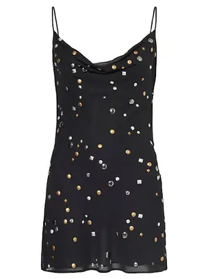 JADED LONDON Mirage Studded Woven Mini Dress - Black