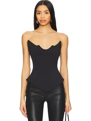 MOTHER OF ALL April Zipper Corset Top - Black