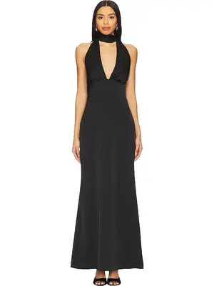 Superdown Bethany Halter Gown - Black