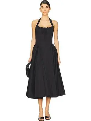 Line & Dot Abbott Halter Midi Dress - Black