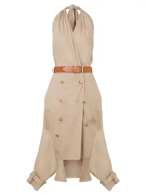 Moschino Asymmetric Midi Dress - Neutrals