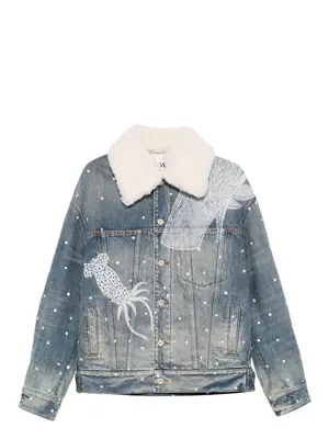 Loewe Sketch-print Denim Jacket - Blue