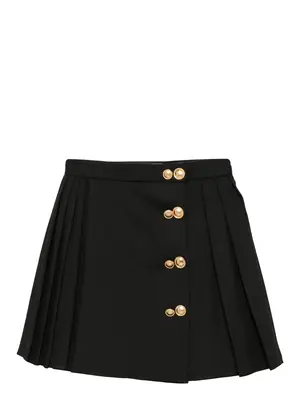 Dice Kayek Wrapped Pleated Mini Skirt - Black