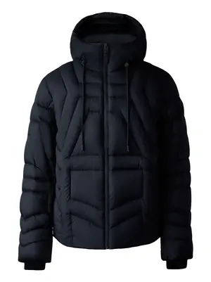 Mackage Luke Softwash Geometrical Quilted Down Jacket - Black
