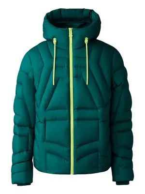 Mackage Luke Softwash Geometrical Quilted Down Jacket Emerald