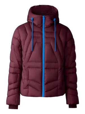 Mackage Luke Softwash Geometrical Quilted Down Jacket - Garnet