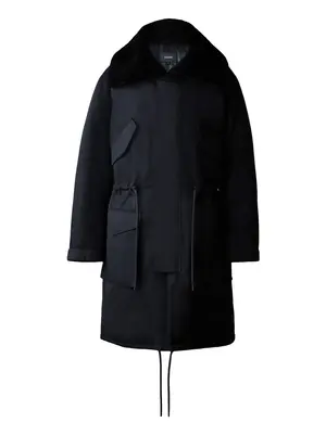 Mackage Leon Shearling Collar Down Parka - Black