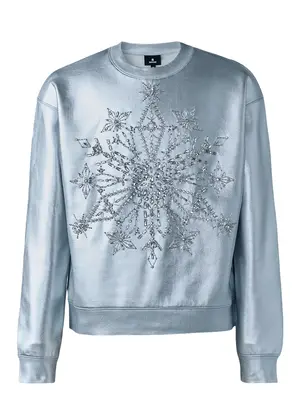 Mackage Mazi Snowflake Diamante Appliqué Sweater - Silver