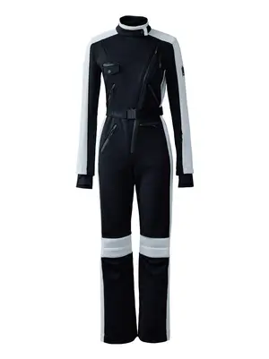 Mackage Miakim Techno Fleece Ski Suit With Asymmetrical Zip - Black