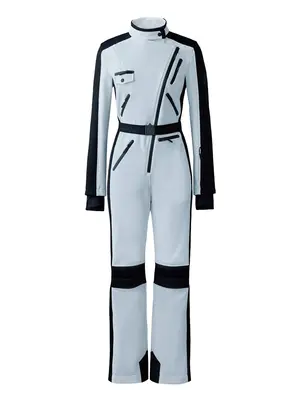 Mackage Miakim Techno Fleece Ski Suit With Asymmetrical Zip - White