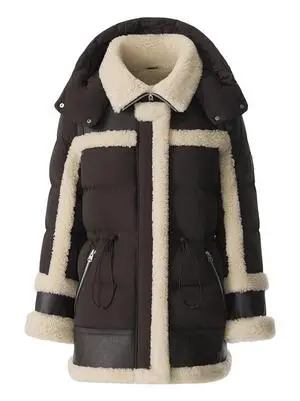 Mackage Lilibeth Shearling Down Parka - Coffee-natural