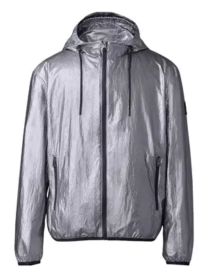 Mackage Michael Metallic Laminate Rain Jacket - Gunmetal