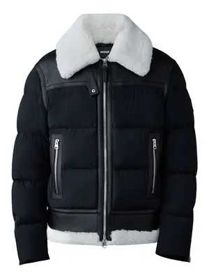 Mackage Robert Mixed-media Shearling Down Jacket - Black